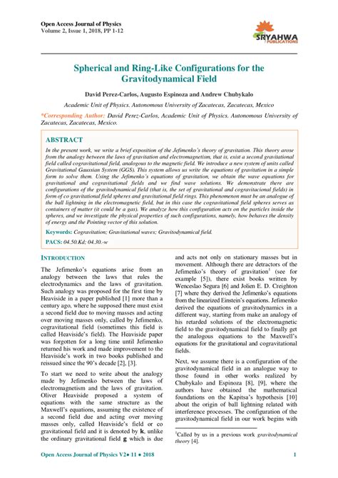 Pdf Spherical And Ring Like Configurations For The Gravitodynamical Field