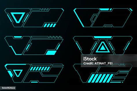 추상 기하학적 프레임 세트 기술 미래 인터페이스 Hud 초현대적에 대한 스톡 벡터 아트 및 기타 이미지 초현대적 국경 프레임 Istock