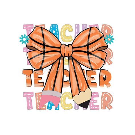 Teacher Cquette Bow Basketball Polka Dot Teachr Basketball Doddle