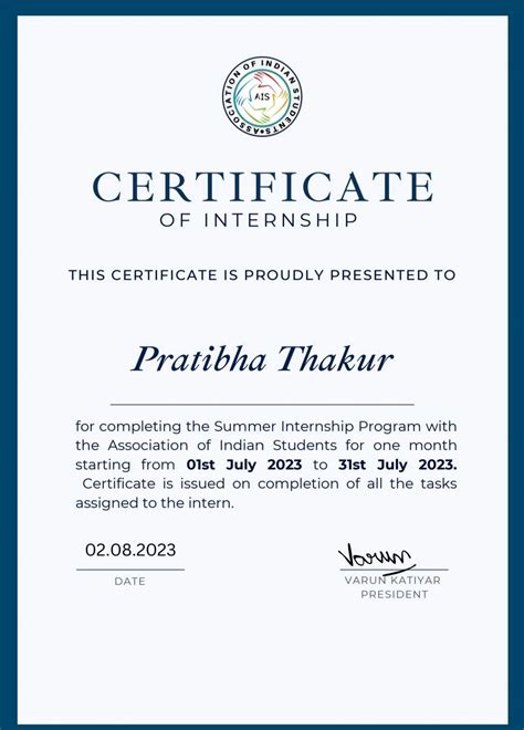 Pratibha Thakur On Linkedin Hlo Everyone I Have Completed Internship Under Ais In The Month
