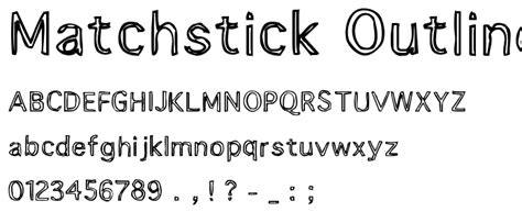 Matchstick Outline Font Fancy Decorative