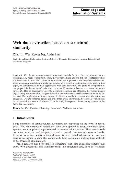 Pdf Web Data Extraction Based On Structural Similarity