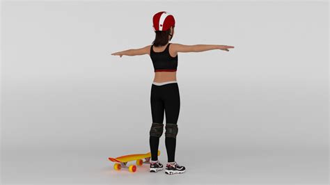 Skater Girl Sports 3d Model By Trish