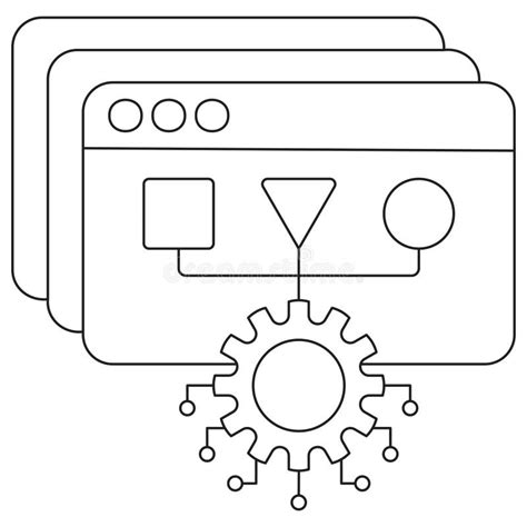 Icon Of Ai Algorithm Processing With Flowchart On Screen Stock Vector Illustration Of