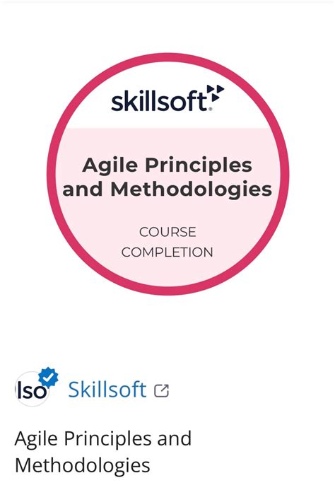 Cezary J On Linkedin Skillsoft Course Completion Agile Principles And Methodologies