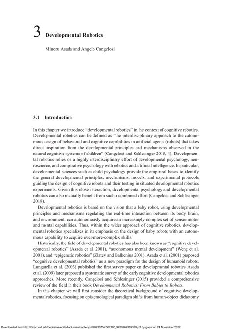 Pdf Developmental Robotics