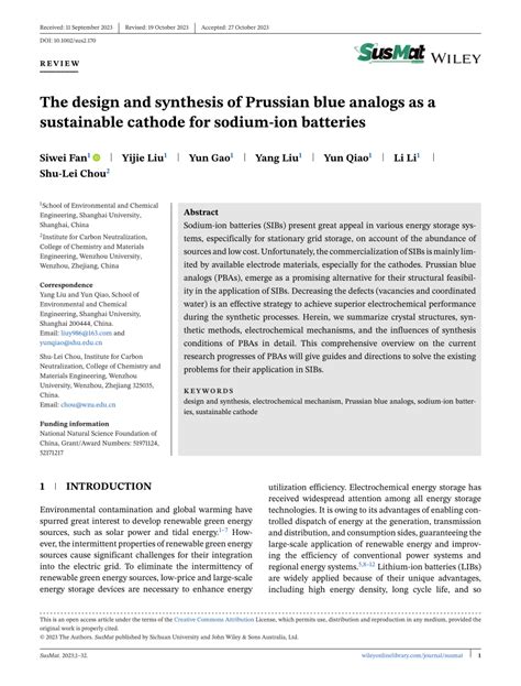 Pdf The Design And Synthesis Of Prussian Blue Analogs As A
