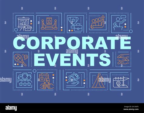 Corporate Events Word Concepts Dark Blue Banner Stock Vector Image