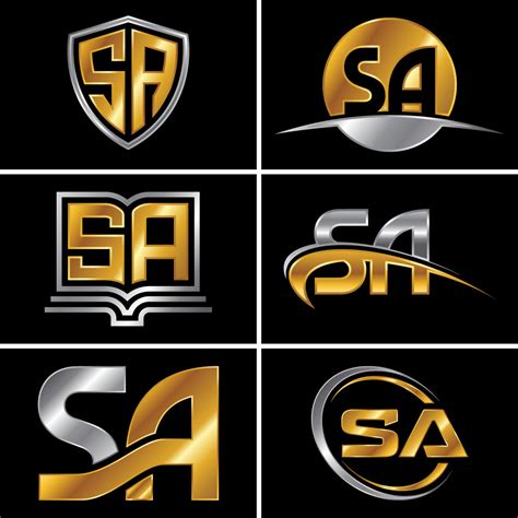 Initial Letter S A Logo Design Vector Template Graphic Alphabet Symbol