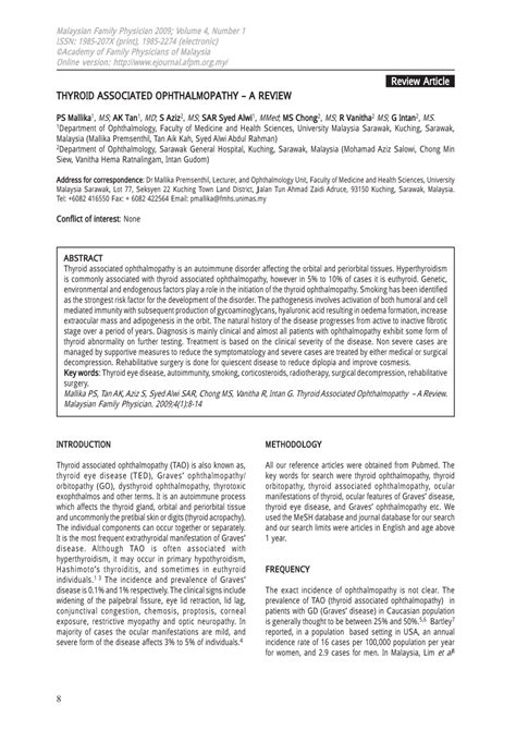 Pdf Thyroid Associated Ophthalmopathy A Review