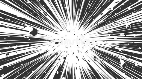 Black And White Abstract Explosion Burst With Dynamic Radial Lines Stock Illustration