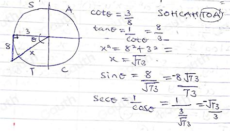 Solved Let θ be an angle in quadrant III such that cot θ Find the exact values of sin θ