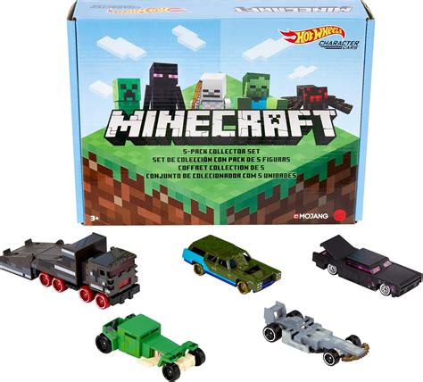 Hot Wheels Minecraft Character Vehicle 5 Pk Collector Set 164 Scale
