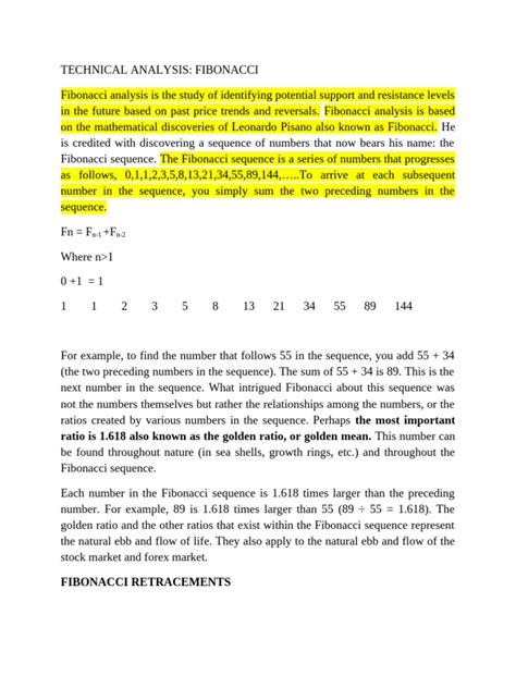 Fibonacci Number Series Pdf
