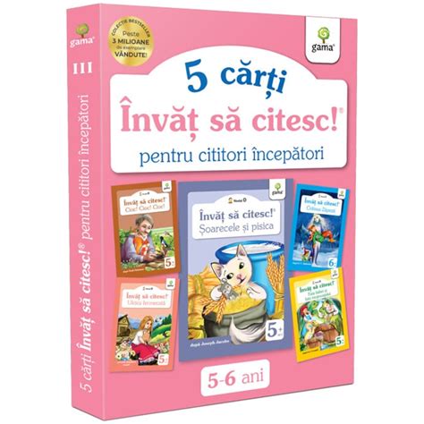Комплект за деца Уча се да чета за начинаещи читатели 5 6 години Том 3 5 книги Emag Bg