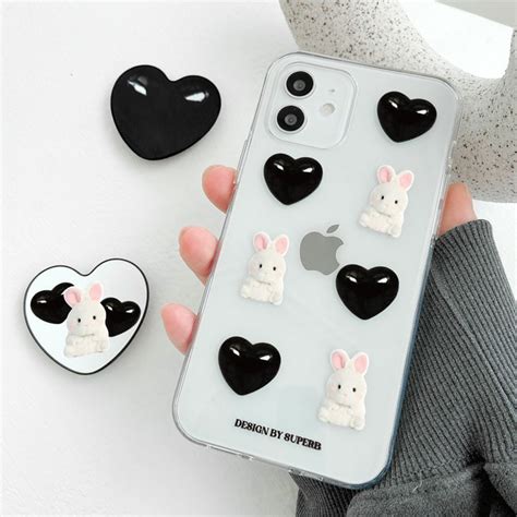 톡젤리케이스 하트토끼 아이폰케이스 갤럭시케이스 핸드폰케이스 휴대폰케이스 아이폰 5 6 7 8 X 12 13 11 프로 미니 Se2 갤럭시 S20 S10 노트 20