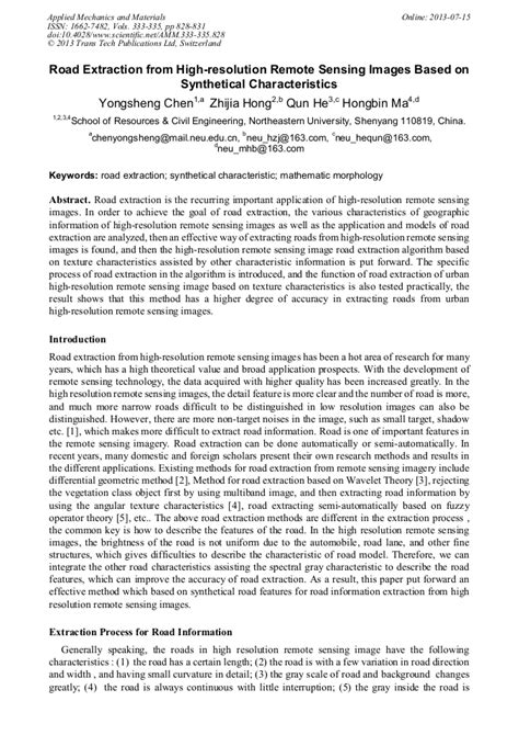 Road Extraction From High Resolution Remote Sensing Images Based On Synthetical Characteristics