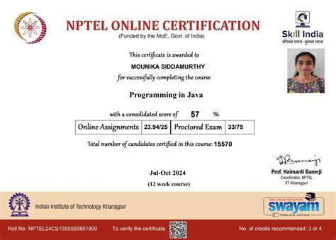 Siddamurthy Mounika On Linkedin Java Programming Nptel