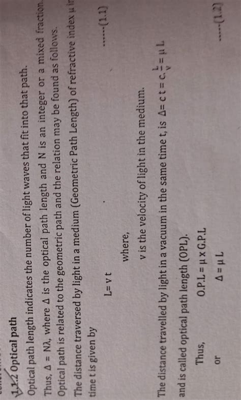 1 1 2 Optical Path Optical Path Length Indicates The Number Of Light Wave