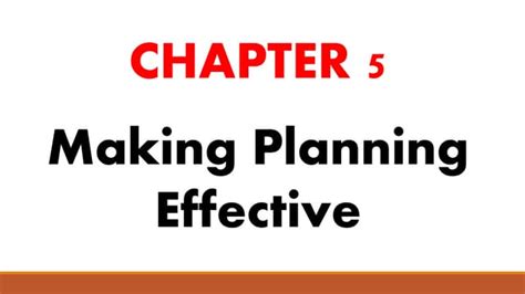 Chapter 5 Planning And Decision Making Report Ppt