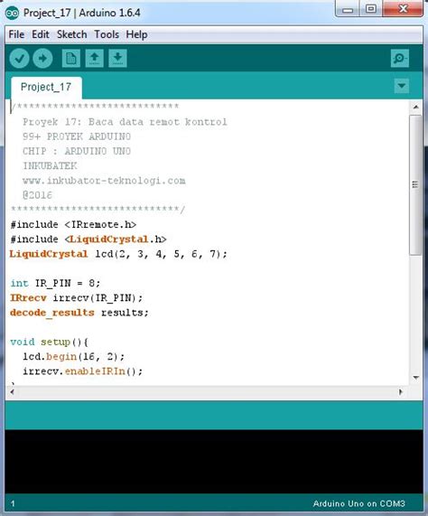 Proyek Arduino Ke 17 Baca Data Remot Kontrol ~ Arduino Projek