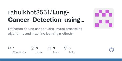 github rahulkhot3551 lung cancer detection using machine learning detection of lung cancer