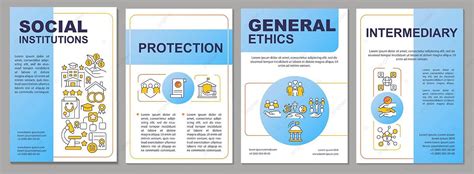 Social Institutions Importance Blue Brochure Template Guidebook Line Layout Vector Guidebook