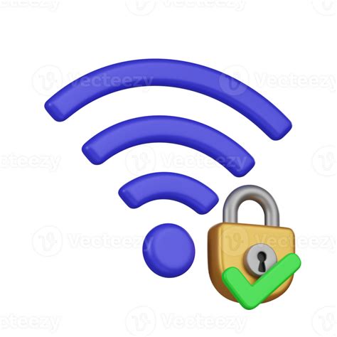Wifi Network Security With Padlock 3d Icon 41644010 Png