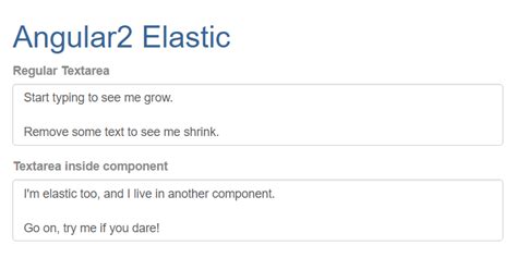 Angular2 Elastic Textarea Component Angular Script
