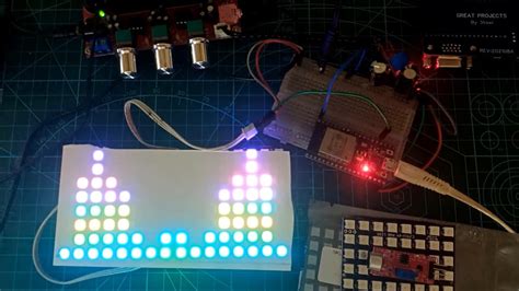 Arduinofft With 8x16 Ws2812 Rgb Led Matrix And Esp32 8band2 Youtube