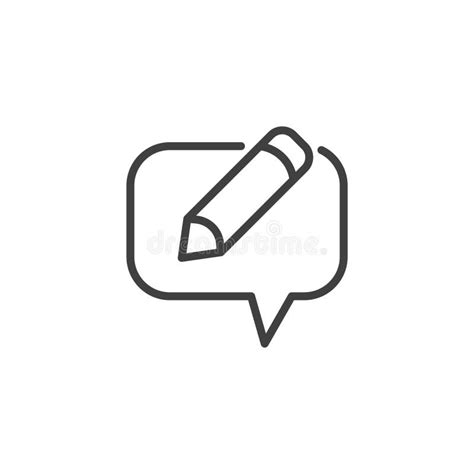 Pencil Inside A Speech Bubble Line Icon Stock Illustration Illustration Of Outline Logo