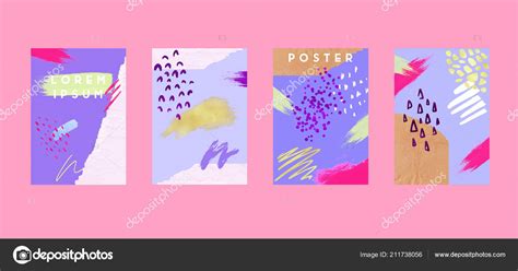 Poster Flat Geometric Pattern Cool Colorful Backgrounds Applicable