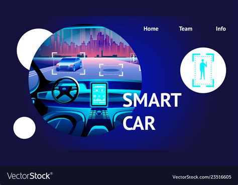 Smart Car Cockpit Interior Royalty Free Vector Image