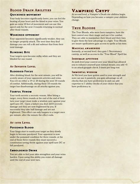 Vampire Class Rdndhomebrew