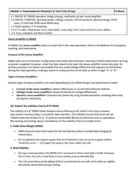 Module 4 Vlsi Pdf Read Only Memory Random Access Memory