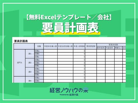 エクセルで要員計画表を作成する 経営ノウハウの泉