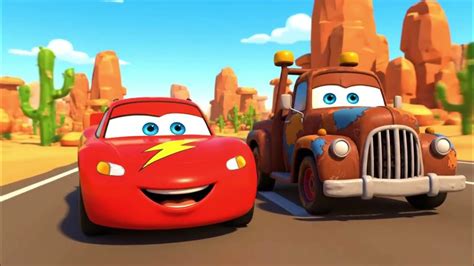 Rayo Mcqueen Y Mate 🚗 Juegan En La Pista Canción Infantil Divertida