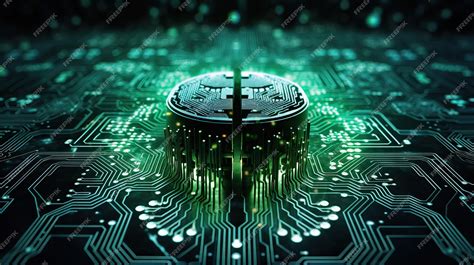 Premium Ai Image Artificial Intelligence Technology Of Green Neon Human Brain Circuit Board