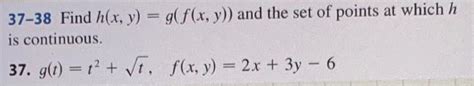 Solved 37 38 Find H X Y G F X Y And The Set Of Points At Chegg Com
