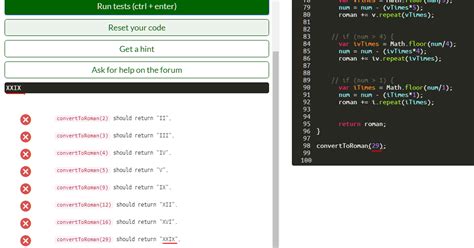 Roman Numeral Converter Solution Not Accepted Javascript The
