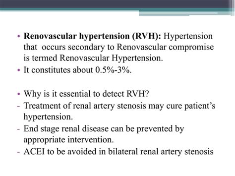 Renovascular Hypertension In Clinicalpptx Heart And Cardiovascular