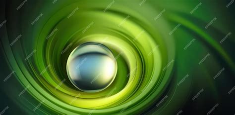 Premium Photo Abstract Nature Background With Green Waves And Water Drop
