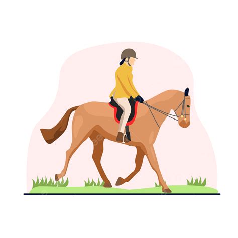 Girl Horse Riding Cartoon