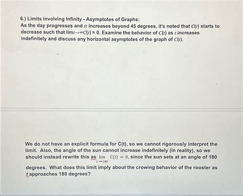 Solved 6 ﻿limits Involving Infinity ﻿asymptotes Of