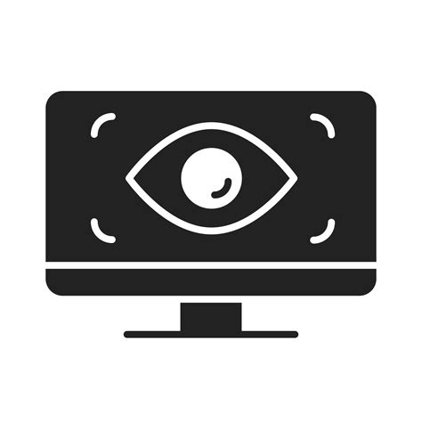 Cyber Security And Information Or Network Protection Computer Surveillance Silhouette Style Icon