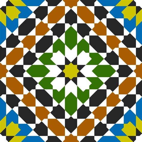 Seamless Zellij Style Geometric Pattern
