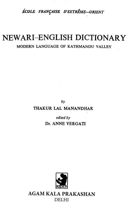 Newari English Dictionary Modern Language Of Kathmandu Valley Occult