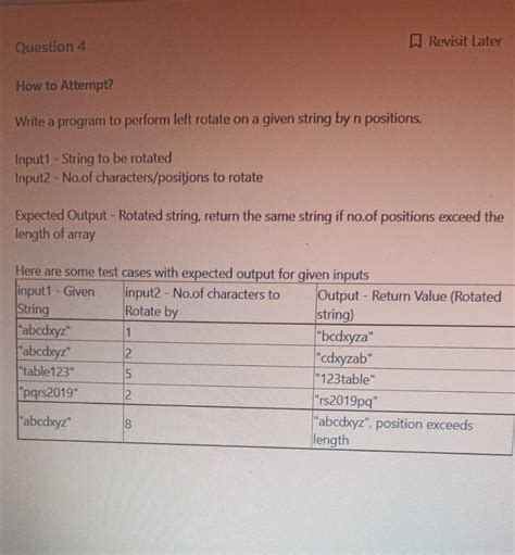 Solved How To Attempt Write A Program To Perform Left