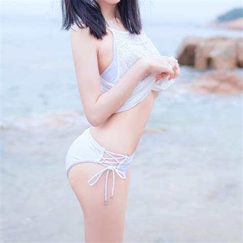 KimemeOwO 木绵绵OwO No 11 海边白色比基尼电子版 KimemeOwO 木绵绵OwO No 11 海边
