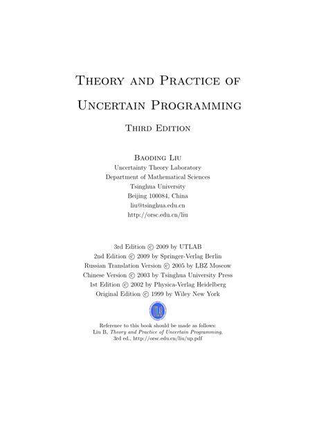 pdf theory and practice of uncertain programming